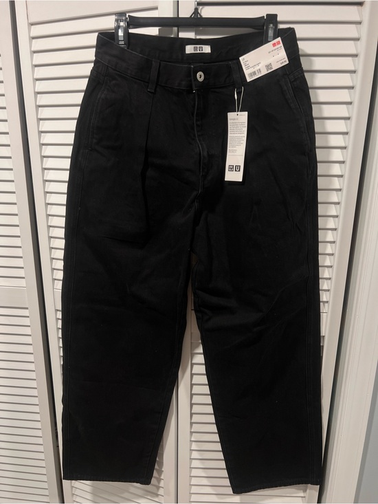 Uniqlo | Pants & Jumpsuits | Uniqlo Black Denim Pleated Pants | Poshmark
